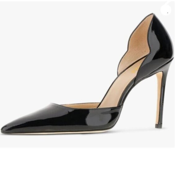 miss left | Shoes | Miss Left Black Pointed Toe Glossy Dorsay Pumps ...